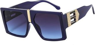 Generic Lunettes de soleil carrées pour homme et femme avec monture en alliage métallique