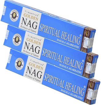 NKlaus 3X Golden Nag Spiritual Healing R&auml;ucherst&auml;bchen 45g - beruhigendes R&auml;ucherwerk f&uuml;r Meditation, Achtsamkeit & spirituelles Gleichgewicht