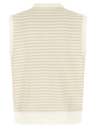 Lacoste Honeycomb Jacquard Cotton Tank Top - Beige