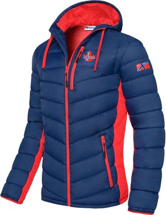 Nebulus Herren Jacke MERIK, warme Outdoorjacke, praktische & vielseitige Übergangs- & Winterjacke, navy-rot - 3XL