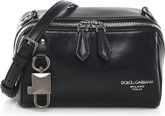 Dolce & Gabbana Homme, Sacs, Noir, Taille: ONE Size Lock Crossbody Bag
