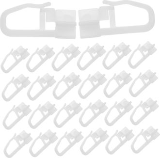 Aboofan 50 Stück Kunststoff Gardinenschienen Rollenhaken Geräuschlos Mit Clip Design Für Dusch Und Fenstergardinen Sanft Gleitend Vielseitig Einsetzbar