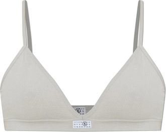 Maison Margiela Femme, Sous-v&ecirc;tements, Gris, Taille: 38/40 FR Label Ribbed Bra