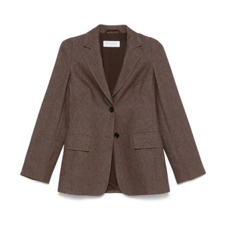Max Mara Femme, Vestes, Brun, Taille: 36 FR Blazer marron avec des caract&eacute;ristiques &eacute;cologiques
