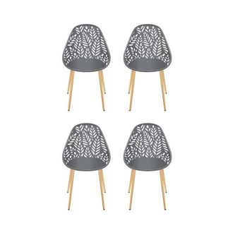 Paris Prix Paris Prix - Lot de 4 Chaises de Jardin Lucena 83cm Gris