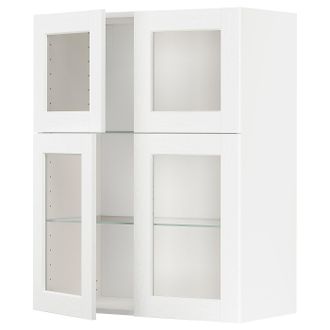 IKEA METOD Wandschrank mit B&ouml;den/4 Glast&uuml;ren