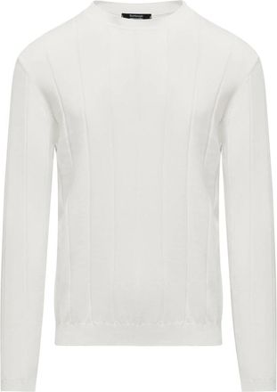 Bomboogie Homme, Pulls, Blanc, Taille: 3XL Pull en coton c&ocirc;tel&eacute;