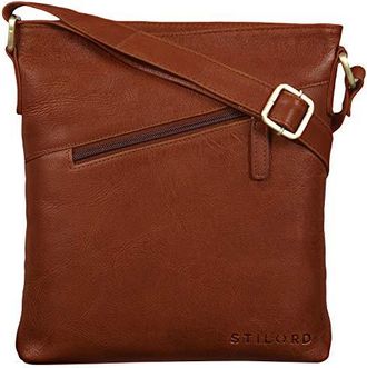STILORD Stella Sac Bandoulière Cuir Femme Petit Sac a Main Femmes Besace Vintage Sacoche pour iPad Tablette 10.1 Pouces Cuir Véritable, Couleur:Texas - Marron