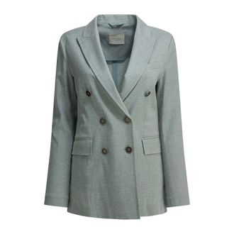 Circolo 1901 Double-Breasted Leinenmischungsblazer - - Jackets - Damen - Blau - XS