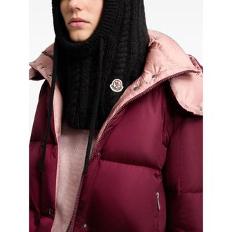 Moncler N0403 Cable Knit Alpaca Wool Beanie - Black