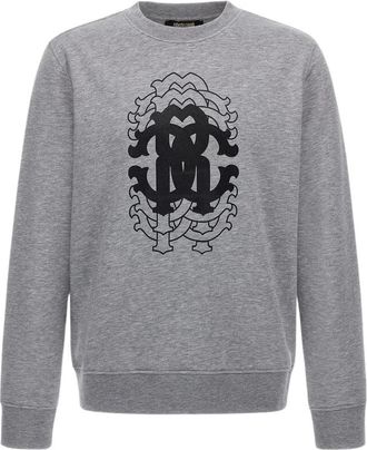 Roberto Cavalli Homme, Sweatshirts et sweats &agrave; capuche, Gris, Taille: S SweaT-shirt imprim&eacute;