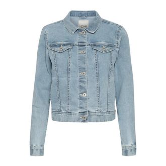 Ichi Hellblaue Gewaschene Jeansjacke - - Jackets - Damen - Blau - 2XL