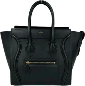 Celine Pre-owned Sac &agrave; main en cuir Luggage Micro - Femme - Pre-owned - Noir - Taille: ONE Size