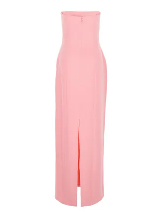 Solace London Womens Pink Long Dress With Bare Shoulders Polyester