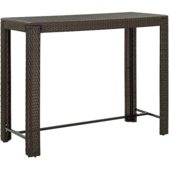 vidaXL Garten-Bartisch Braun 140,5x60,5x110,5 cm Poly Rattan - Vidaxl