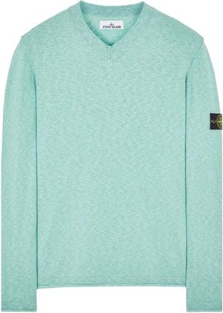 Stone Island Homme, Pulls, Vert, Taille: S Maille Col V 501B0
