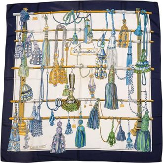 Herm&egrave;s T&uuml;cher & Schals - Hermes Classic Passemenerie Silk Carre 90 Scarf - Gr. unisize - in Blau - f&uuml;r Damen