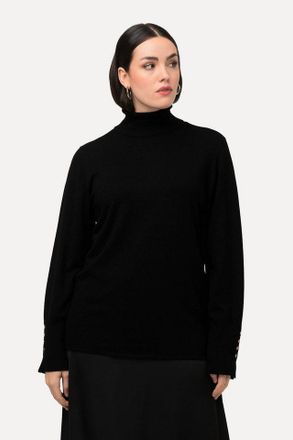 Ulla Popken Rollkragenpullover Pullover Rollkragen Zierkn&ouml;pfe Langarm