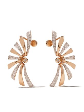 Brumani boucles doreilles Buriti en or blanc 18ct &agrave; ornements - Rose