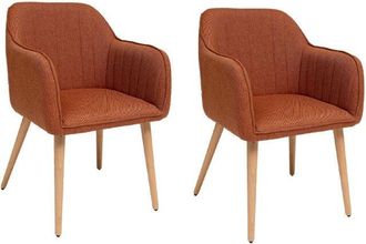 Atmosphera Atmosphera - Lot de 2 Fauteuils de Table Visoca 83cm Ambre