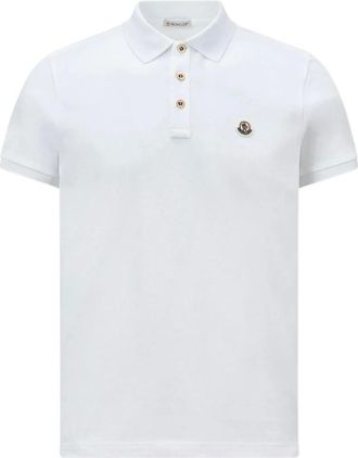 Moncler Homme, Tops, Blanc, Taille: XL Cotton SS Polo