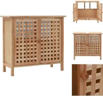 vidaXL Vidaxl - Waschbeckenunterschrank Massivholz Walnuss 66x29x61 cm - Waschtischunterschrank - Badezimmermöbel - Holzmöbel - Nussbaum - Spiegelkommode