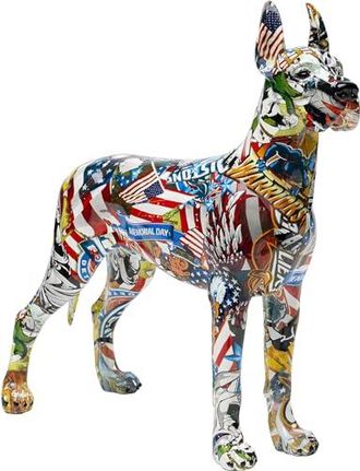 Kare Design Design Deko Figur Comic Dog Maddox, Mehrfarbig, Deko Objekt, Hund, teilweise Handarbeit, Unikat, 40x39x15 cm (H/B/T)