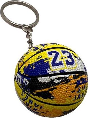 Generic Porte-clés compatible avec NBA 23 Lakers Basket Gadget Accessoires Idée Cadeau Homme Femme Enfant Pendentif Créatif 3D, jaune, Taille Unique