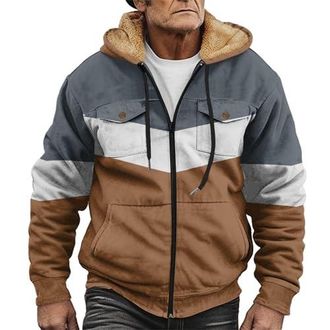Generic Veste &agrave; capuche doubl&eacute;e pour homme avec fermeture &eacute;clair et poches - Tendance et d&eacute;contract&eacute;e - Confortable pour le froid, Gris 01, 3XL
