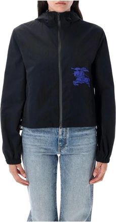 Burberry Femme, Vestes, Noir, Taille: 42 FR Veste &agrave; capuche avec imprim&eacute; Horseferry