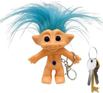 Generic Good Luck Troll - Figurine Vintage Good Luck Troll, Mini Pendentif De Cheveux De Couleur Folle, Accessoire Mignon De Porte-cl&eacute;s Anti-perte, Breloque D