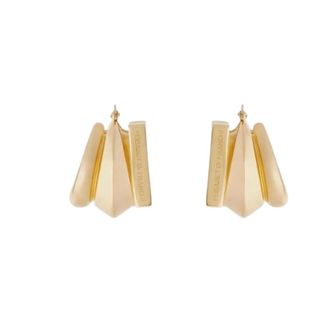 Elisabetta Franchi Ohrringe mit eingraviertem Logo - - Accessories - Damen - Gelb - ONE SIZE