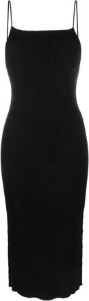 Áeron Femme, Robes, Noir, Taille: 42 FR Robe Midi Cami Côtelée en Noir