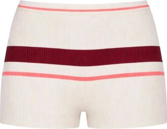 Self Portrait Femme, Shorts, Beige, Taille: 40 FR Stripe Viscose Knit Shorts