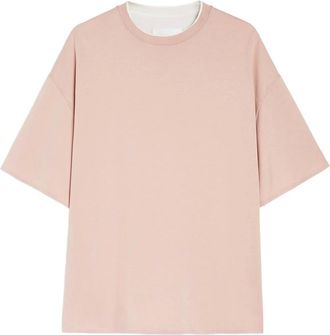 Jil Sander Homme, Tops, Rose, Taille: S T-Shirt R&eacute;versible en Coton