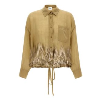 Nude Leinenmischung Hemd - - Blouses & Shirts - Damen - Braun - S