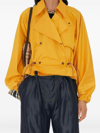 Burberry Satin-Trenchcoat mit Kapuze - Gelb