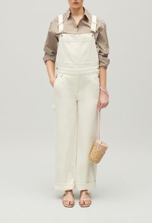 Claudie Pierlot Salopette en denim &eacute;cru