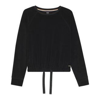 HUGO BOSS Femme, Pulls, Noir, Taille: 36 FR Velour SweaT-shirt