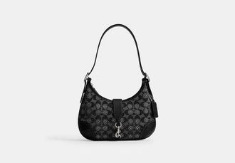 Coach Hamptons Hobo aus Signature-Jacquard mit Kristallen