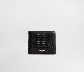 Dolce & Gabbana Woven Plong&eacute; Calfskin Wallet - Mann Geldb&ouml;rsen Und Kleinlederwaren Schwarz Onesize