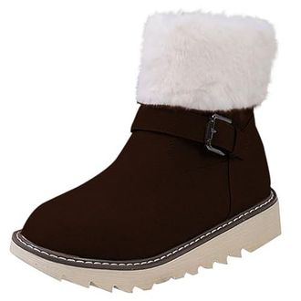 Generic Bottes dhiver pour femme avec doublure en fausse fourrure - Style d&eacute;contract&eacute; et &eacute;l&eacute;gant - Fermeture &eacute;clair lat&eacute;rale - Semelle &eacute;paisse - Chaudes et co