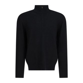 Vince Mock Neck Zip Sweater - - Knitwear - Herren - Schwarzk - 2XL