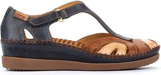 Pikolinos Halboffene Schuhe in Leder CADAQUES f&uuml;r Frauen Farbe Ocean