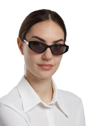 Ana Hickmann Womens Sunglasses Black-Gold Acetate Eyewear - Black/gold
