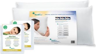 Mediflow 5222 Orthop&auml;disches St&uuml;tzkissen, 2x Wasserkissen mit Aloe Vera Schonbezug, 40x80 cm, wei&szlig;
