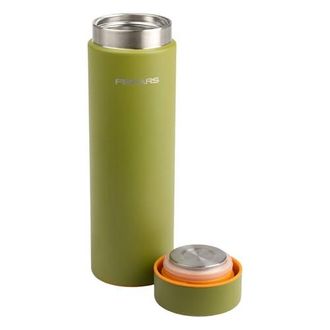 Fiskars On-the-go, Gourde Isotherme 0,5 L, Gourde Anti-Fuite et Sans BPA pour Boissons Chaudes et Froides, Design Compact pour le Jardin et lExt&eacute;rieur, Hauteu