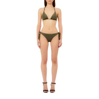 Liu Jo Femme, Maillots de bain, Vert, Taille: 40 FR Ensemble Bikini Orn&eacute; de Clous