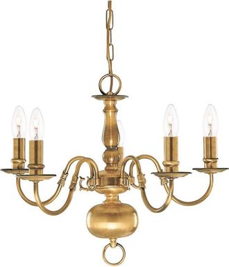 Searchlight Searchlight - flemish - 5LT Lustre chandelier 5 branches Laiton antique E14 max 5x60w Diam 52cm