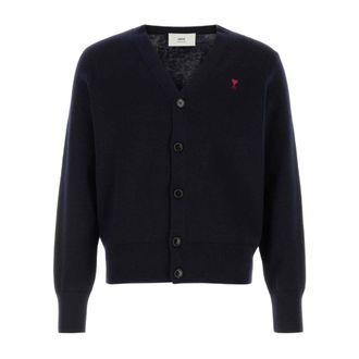 Ami Adchkc361 Merinos Cardigan - - Knitwear - Herren - Blau - L
